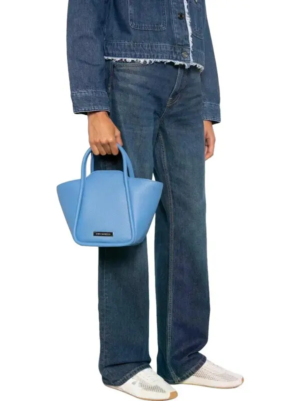 Karl Lagerfeld Icon Grained Leather Logo-plaque Tote Bag - Blue
