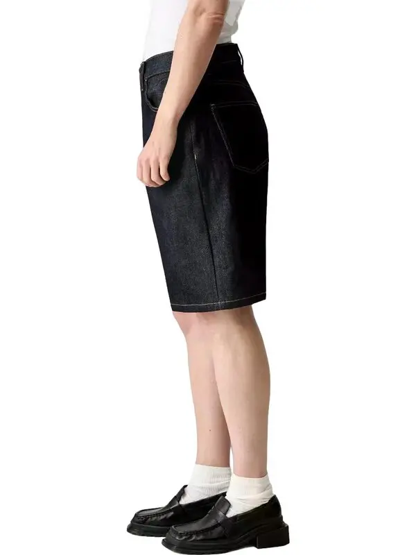 Carhartt Work In Progress Logo Patch Denim Shorts - Blue
