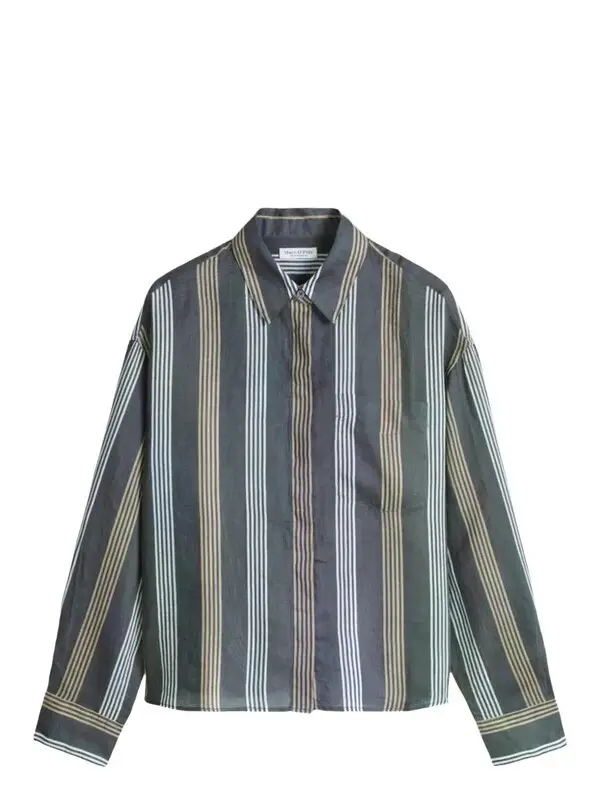 Marc O'polo Striped Long-sleeve Blouse - Grey