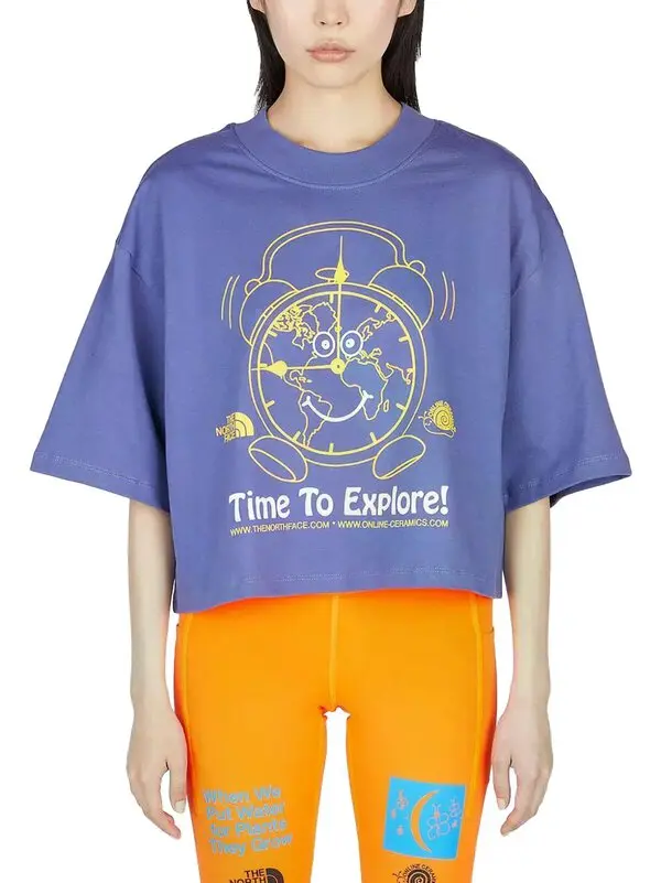 The North Face X Online Ceramics Printed Cropped T-shirt - Purple