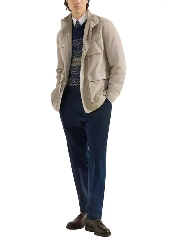 Brunello Cucinelli Suede Unlined Safari Jacket - Neutrals