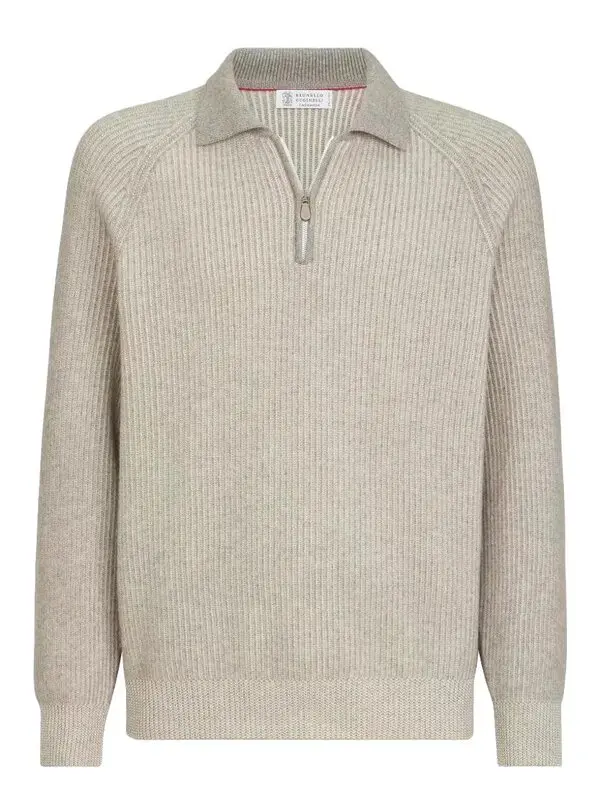 Brunello Cucinelli Half-zip Sweater - Neutrals