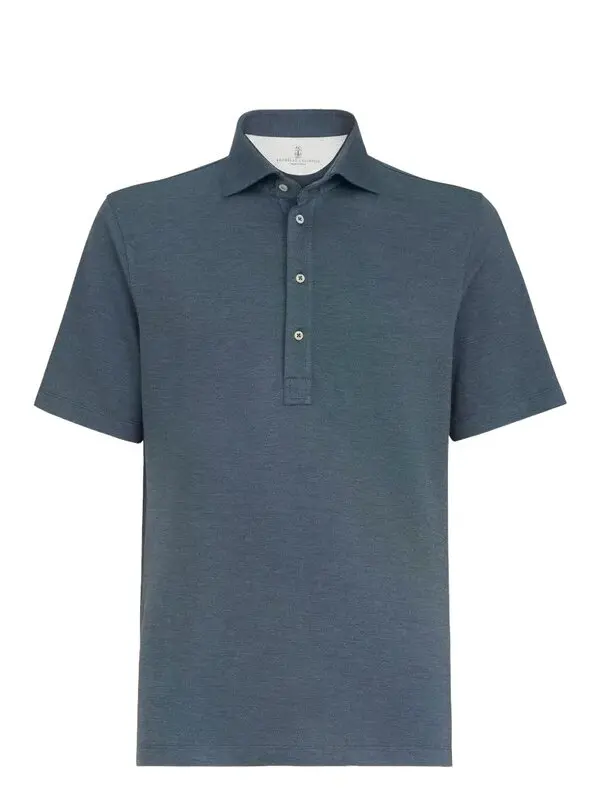 Brunello Cucinelli Half-button Polo Shirt - Blue