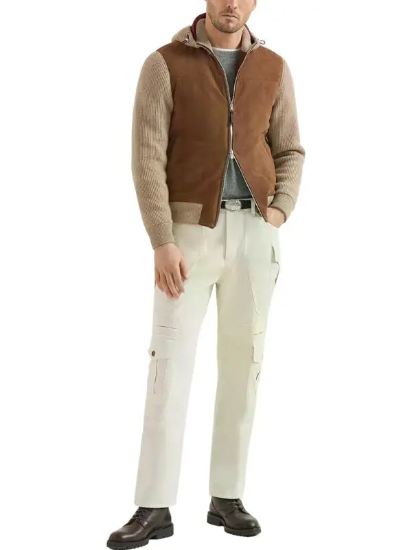 Brunello Cucinelli Zip-up Hooded Bomber Jacket - Brown