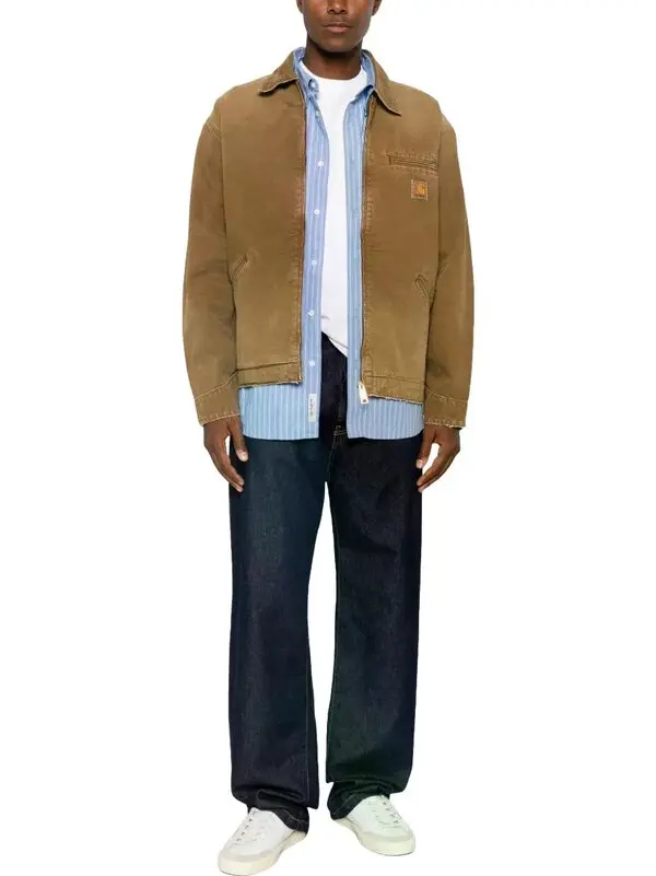 Carhartt Work In Progress Washed Effect Logo Patch Jacket - Brown