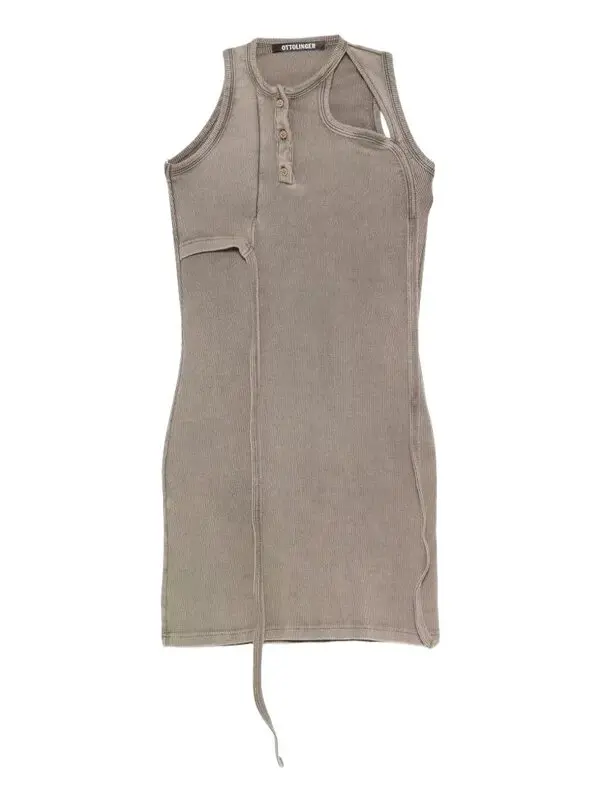 Ottolinger Ribbed Cut-out Mini Dress - Grey