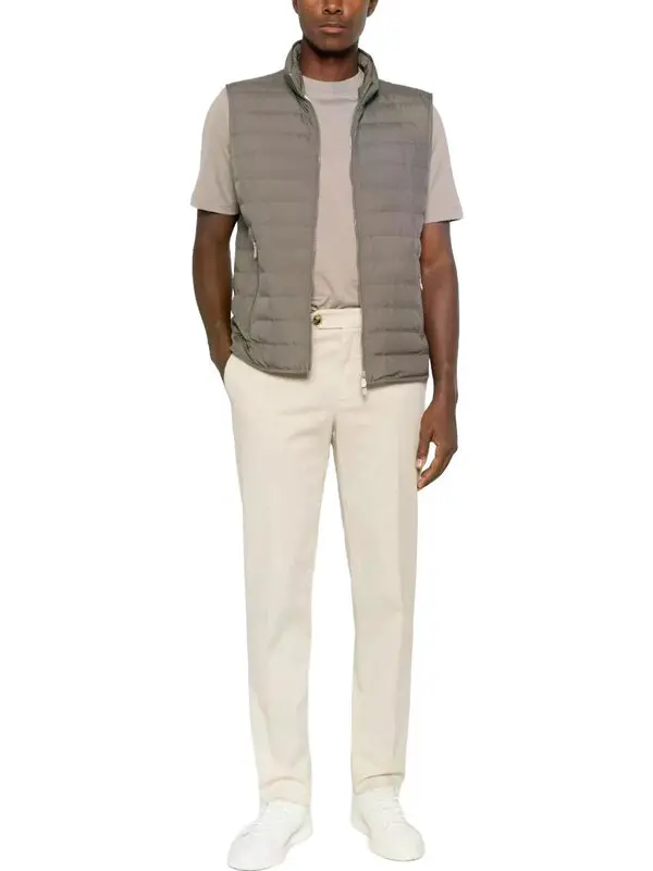 Brunello Cucinelli Quilted High-neck Gilet - Green