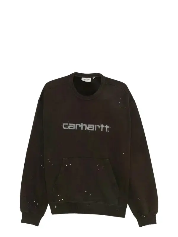 Carhartt Work In Progress Painter Logo Print Cotton Sweatshirt - Brown