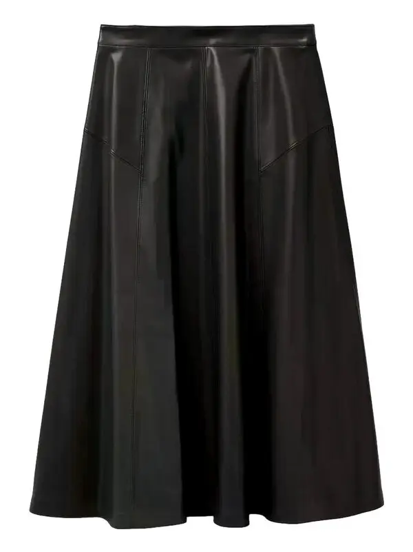 BENETTON High-waisted A-line Midi Skirt - Black