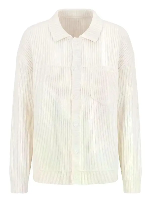 AYA MUSE Ribbed-knit Button-up Cardigan - Neutrals