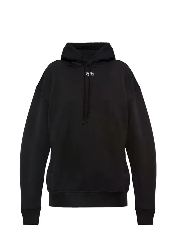 DIESEL® Logo Plaque Drawstring Hoodie - Black