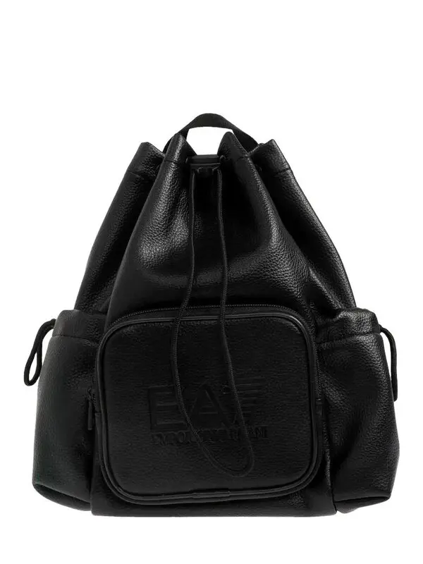 EA7 Emporio Armani Logo-embossed Drawstring Backpack - Black