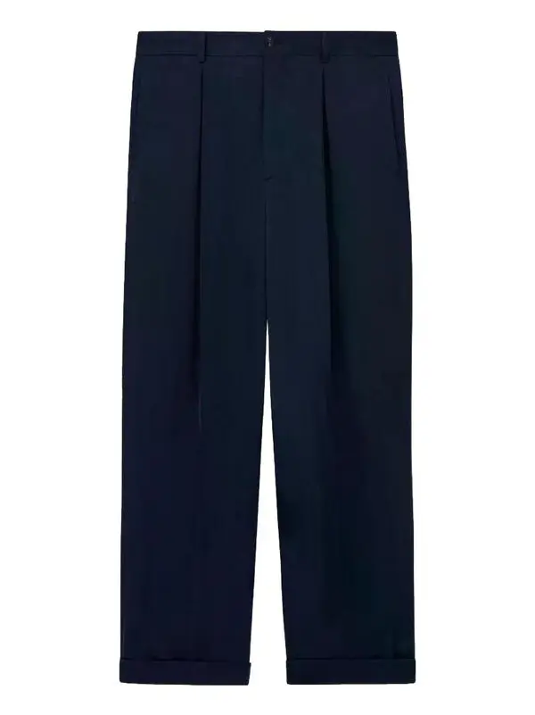 Giorgio Armani Pleated Wide-leg Trousers - Blue