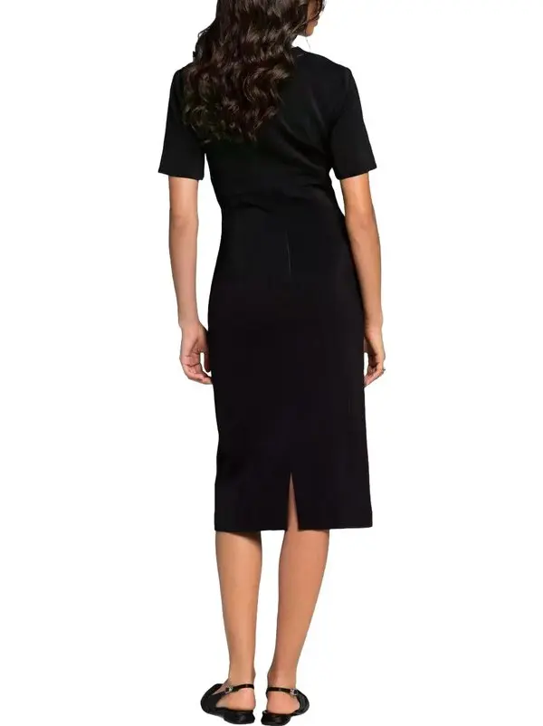 Roberto Cavalli V-neck Short-sleeve Midi Dress - Black