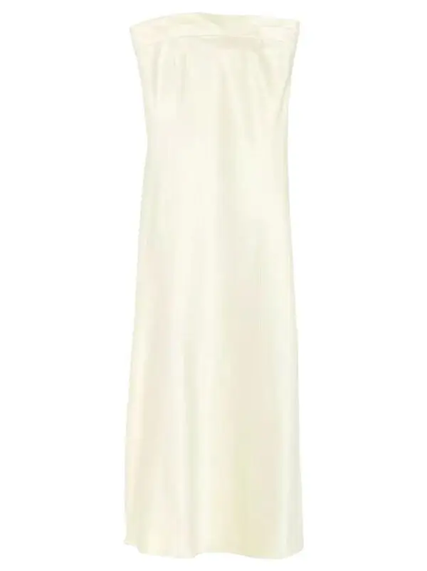 LEEN MOUGRHABI Strapless Oversized Bow Maxi Dress - Neutrals