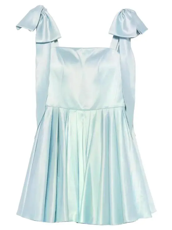 LEEN MOUGRHABI Bow-detail Flared Mini Dress - Blue