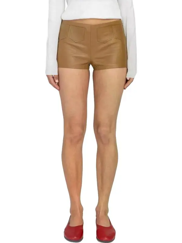 Paloma Wool Suau Leather Mini Shorts - Neutrals