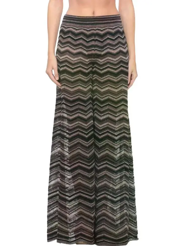 D.exterior Metallic Palazzo Pants - Brown