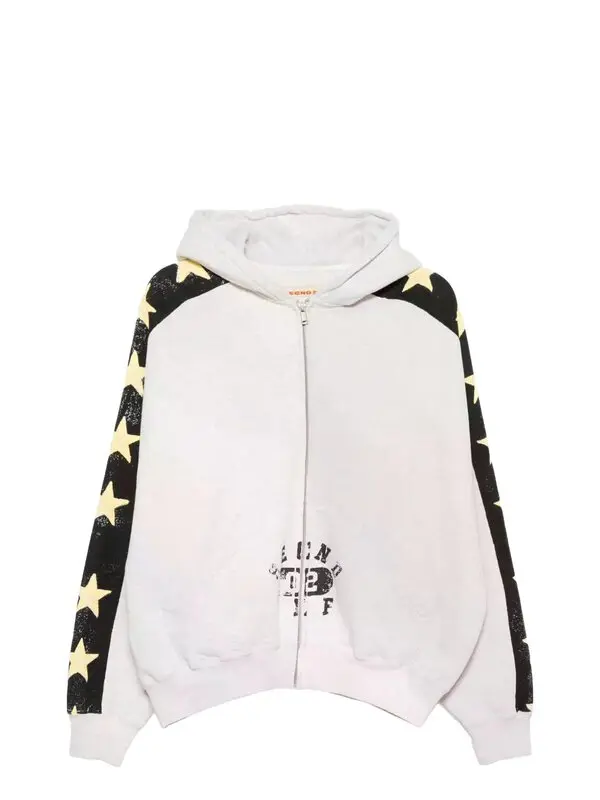 SECND SLF Star-print Zip-up Hoodie - Neutrals