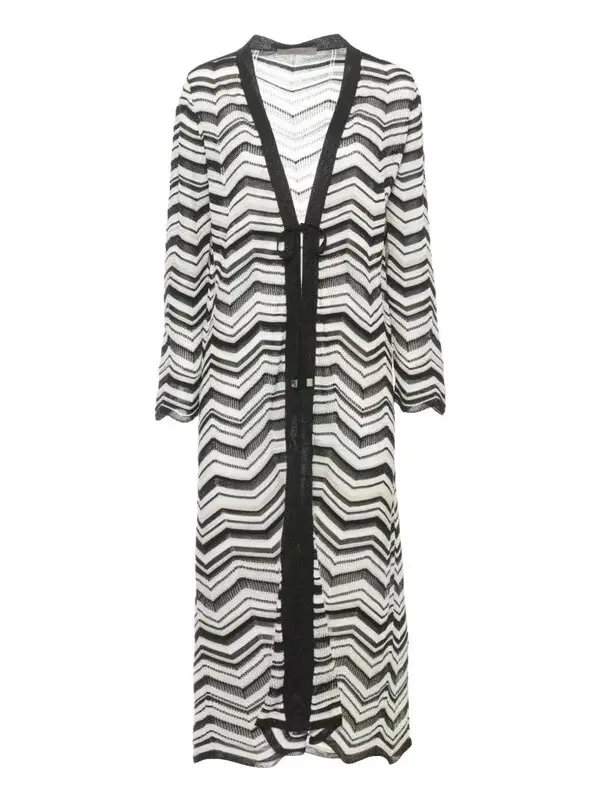 D.exterior Chevron-knit Cardigan - White