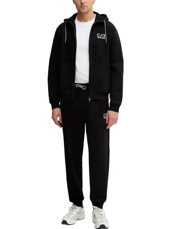 EA7 Emporio Zip Drawstring Hoodie - Black