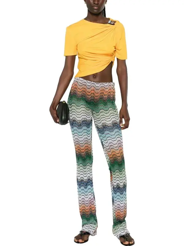 Missoni Zigzag Knit Slim Fit Trousers - Green