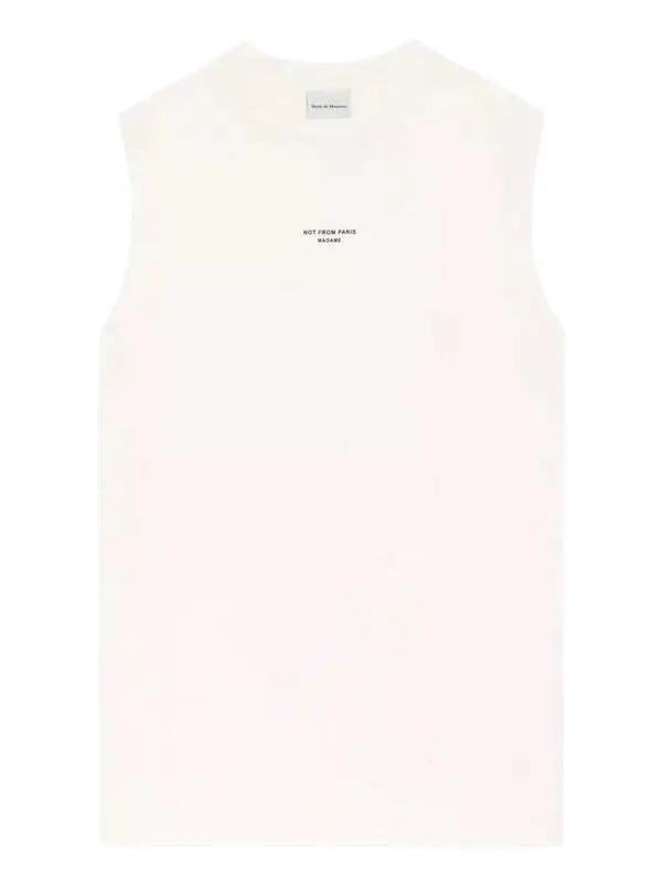 Drole De Monsieur Slogan-print Vest - White