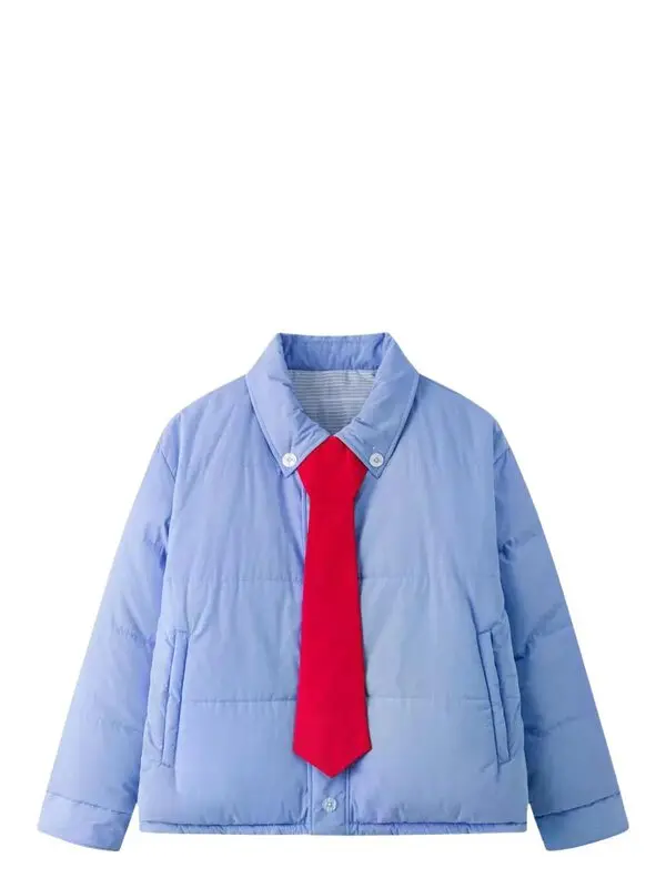 SSSTUFFF Reversible Pinstripe Puffer Jacket - Blue