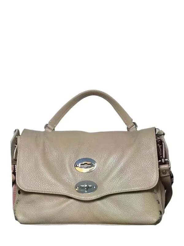 ZANELLATO Stud-embellished Leather Shoulder Bag - Neutrals