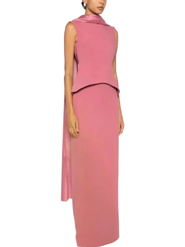 Solace London Annie Peplum Maxi Dress - Pink