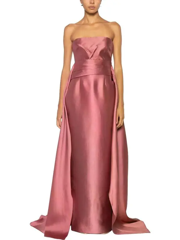 Solace London Strapless Draped Maxi Dress - Pink