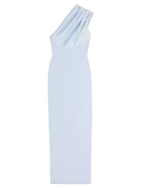 Solace London Gracie One-shoulder Draped Maxi Dress - Blue