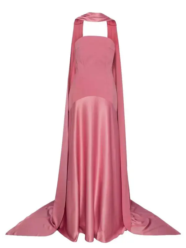 Solace London Mae Scarf-detail Strapless Maxi Dress - Pink