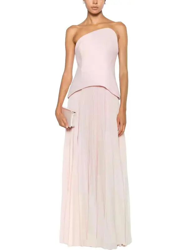 Solace London Strapless Pleated Maxi Dress - Pink