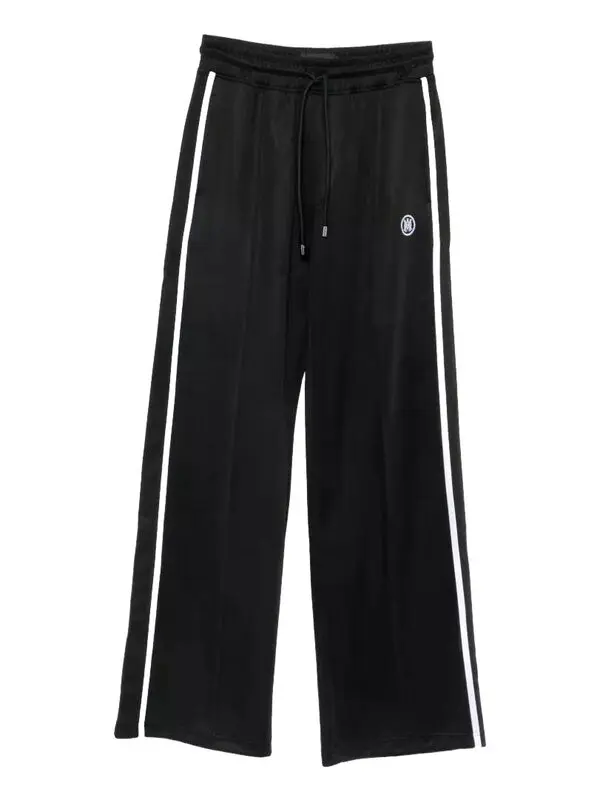 Amiri Jersey Wide Leg Track Pants With Side Stripe Detail - Black