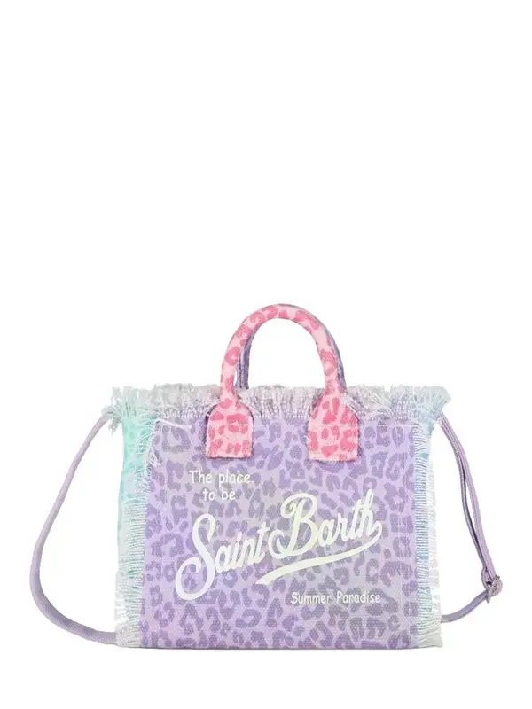 MC2 SAINT BARTH Mini Vanity Frayed Tote Bag - Purple