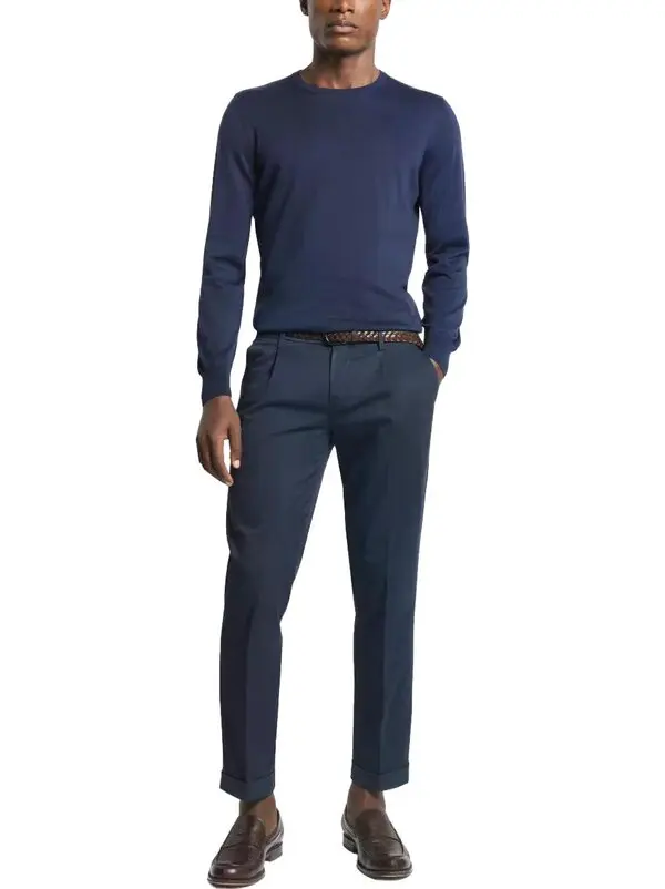 FAY Logo-embroidered Crew-neck Sweater - Blue