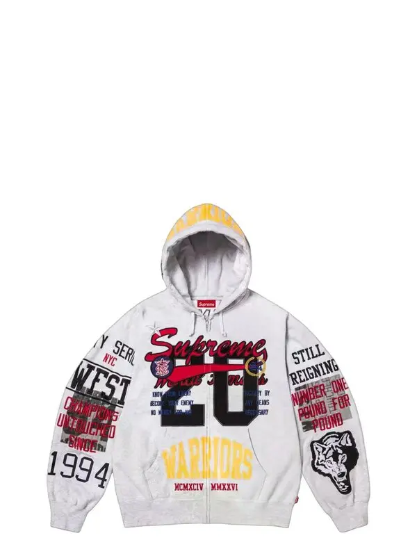 Supreme Warriors Appliqué Zip-up Hoodie - Grey