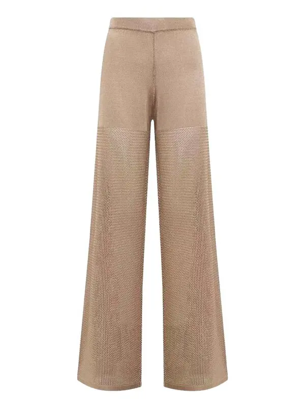 BLUGIRL Open-knit Wide-leg Trousers - Neutrals