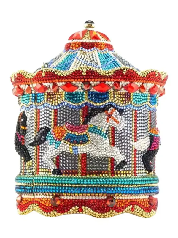 Judith Leiber Jane's Carousel Crystal-embellished Clutch Bag - Brown