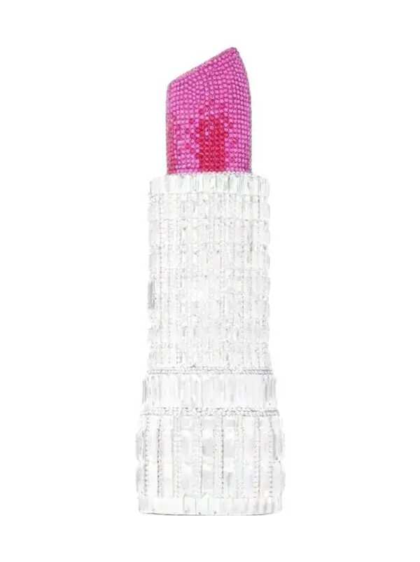Judith Leiber Crystal Embellished Lipstick Clutch - White