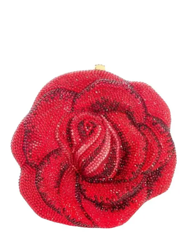 Judith Leiber Crystal Rose Clutch Bag - Red