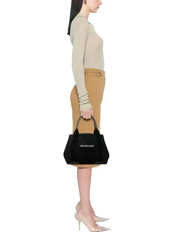 Balenciaga Navy Cabas S Tote Bag - Black