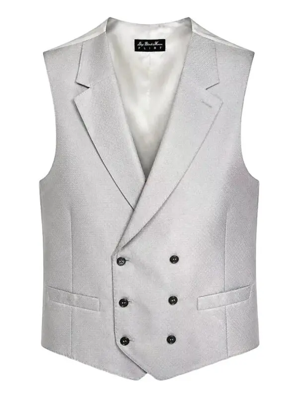 LUIGI BIANCHI MANTOVA Double-breasted Peaked-lapel Waistcoat - Grey