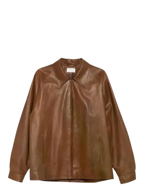 THE ROW Mount Leather Jacket - Brown