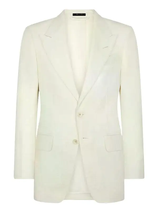 TOM FORD Peak-lapel Textured Jacket - White