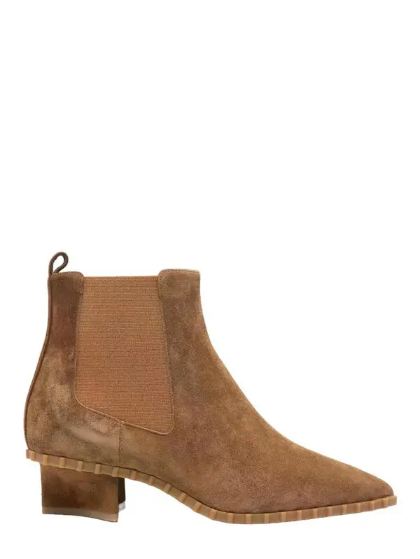 RAYLA K Suede Pointed-toe Ankle Boots - Brown