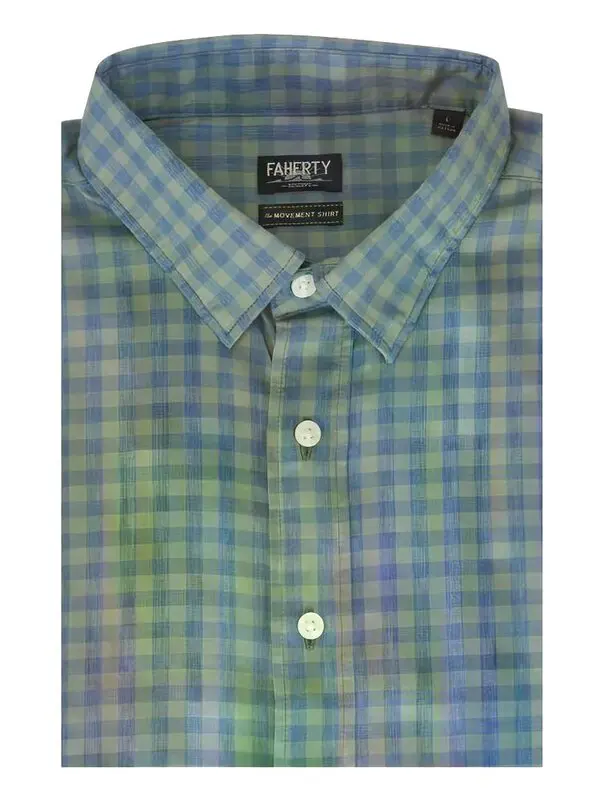 Faherty Brand Movement Gingham-check Shirt - Blue