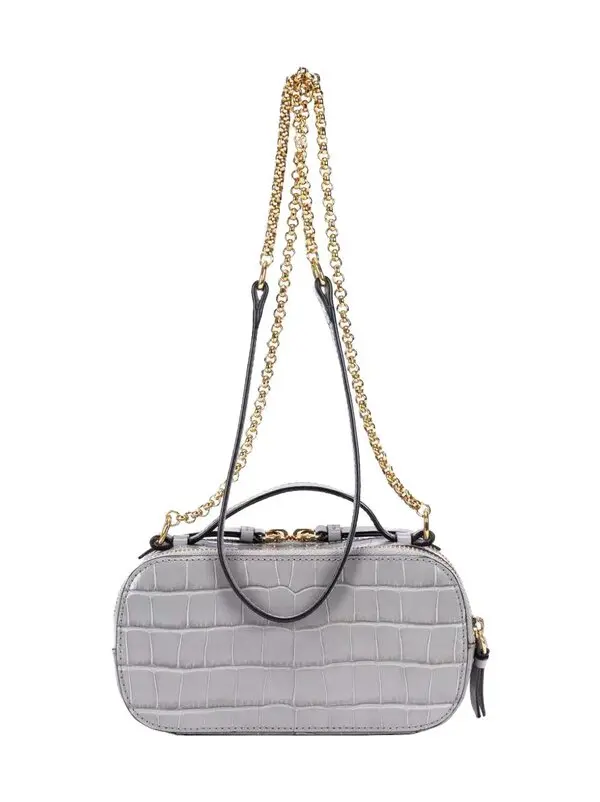 Chloé C Crocodile-effect Shoulder Bag - Grey
