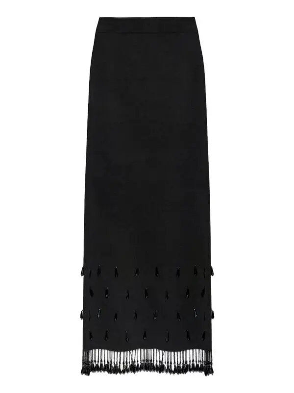 BY MALENE BIRGER Estilla Beaded Fringe Maxi Skirt - Black